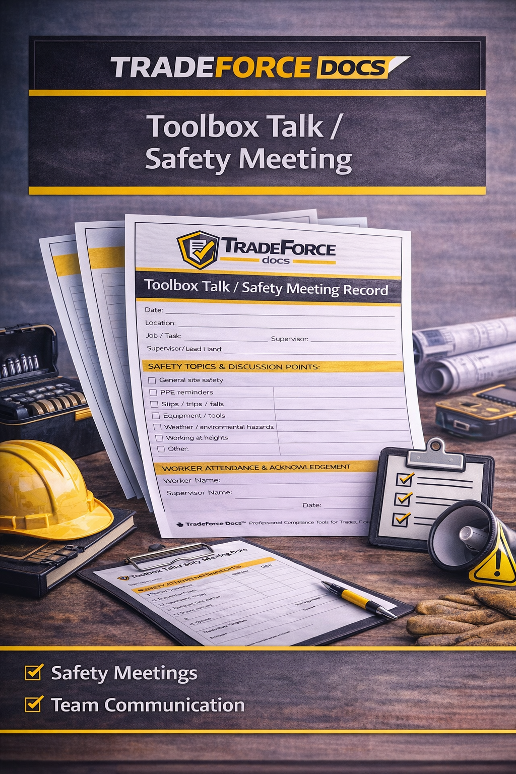 Toolbox Talk - Safety Meeting Record - Safety Compliance PDF ...